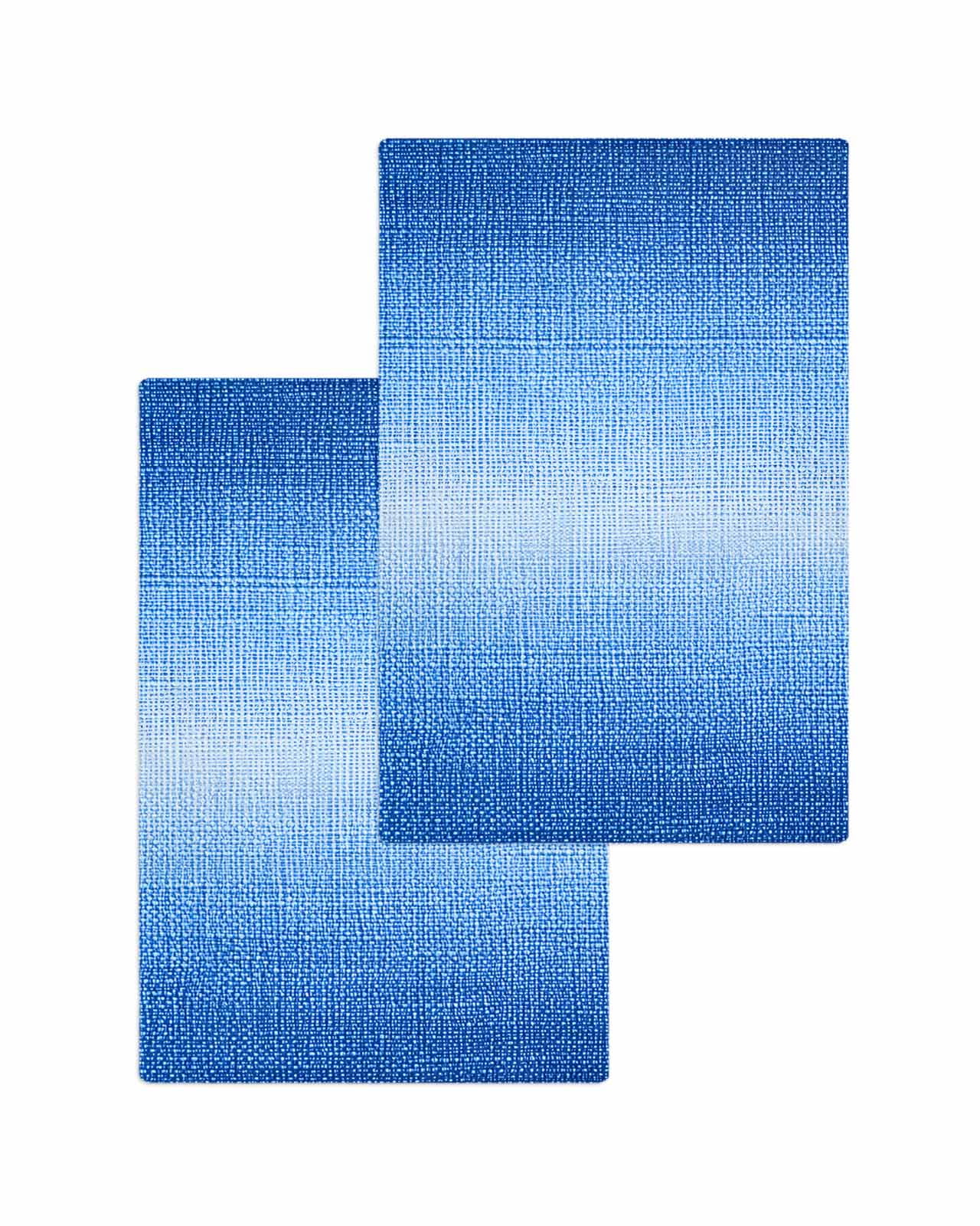 Blue Gradient Kitchen Dish Towels for Drying Dishes Set of 2, Modern Minimalism Ombre Abstract ...