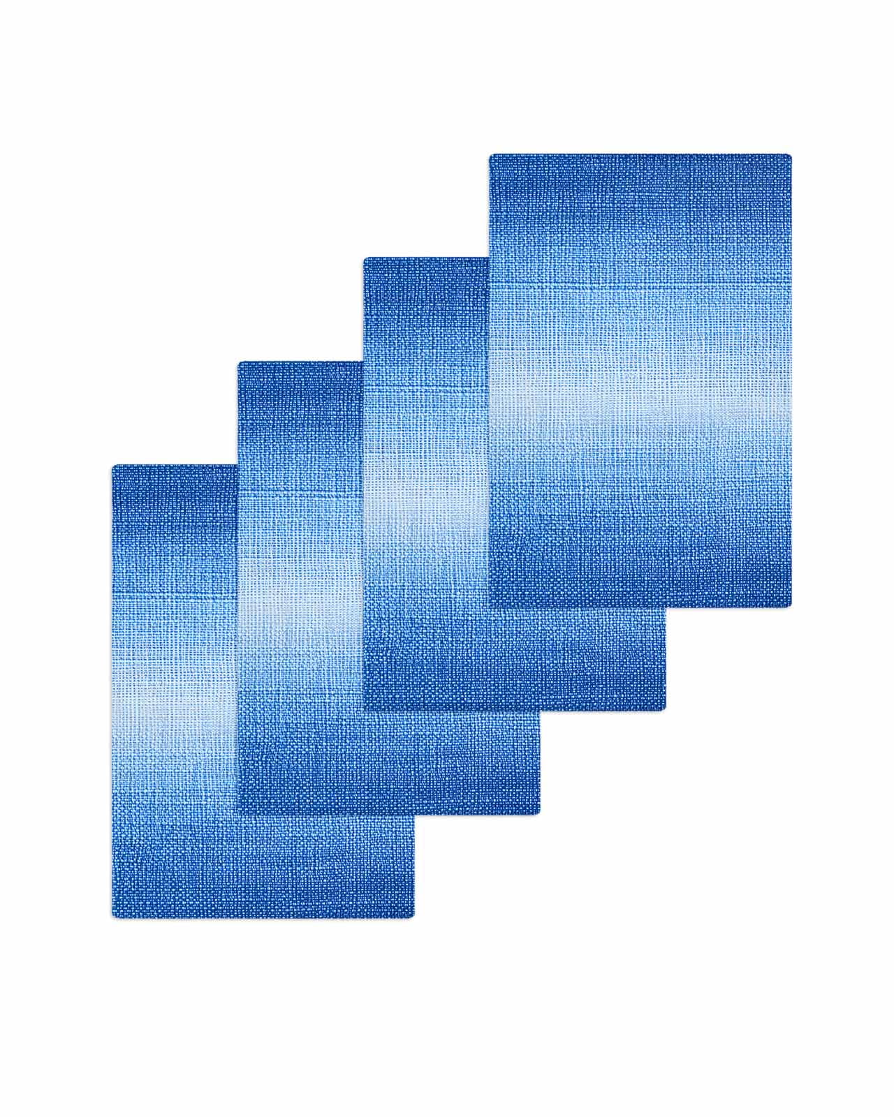 Blue Gradient Kitchen Dish Towels for Drying Dishes Set of 4, Modern Minimalism Ombre Abstract ...