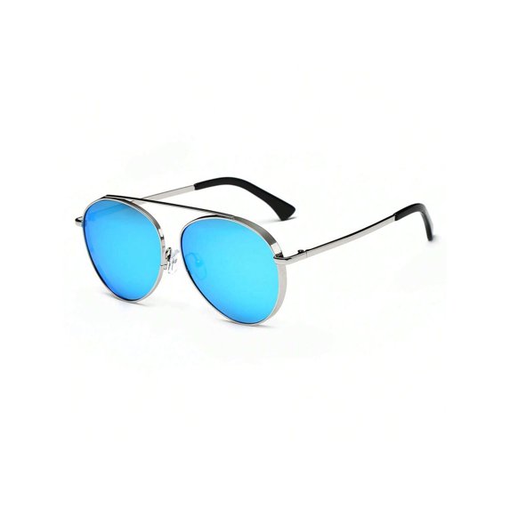 Blue Gradient Lens Black Metal Frame Sunglasses - UV Protection Fresh ...