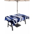 Blue Gradient Line Rectangle Outdoor Tablecloth with Umbrella Hole ...