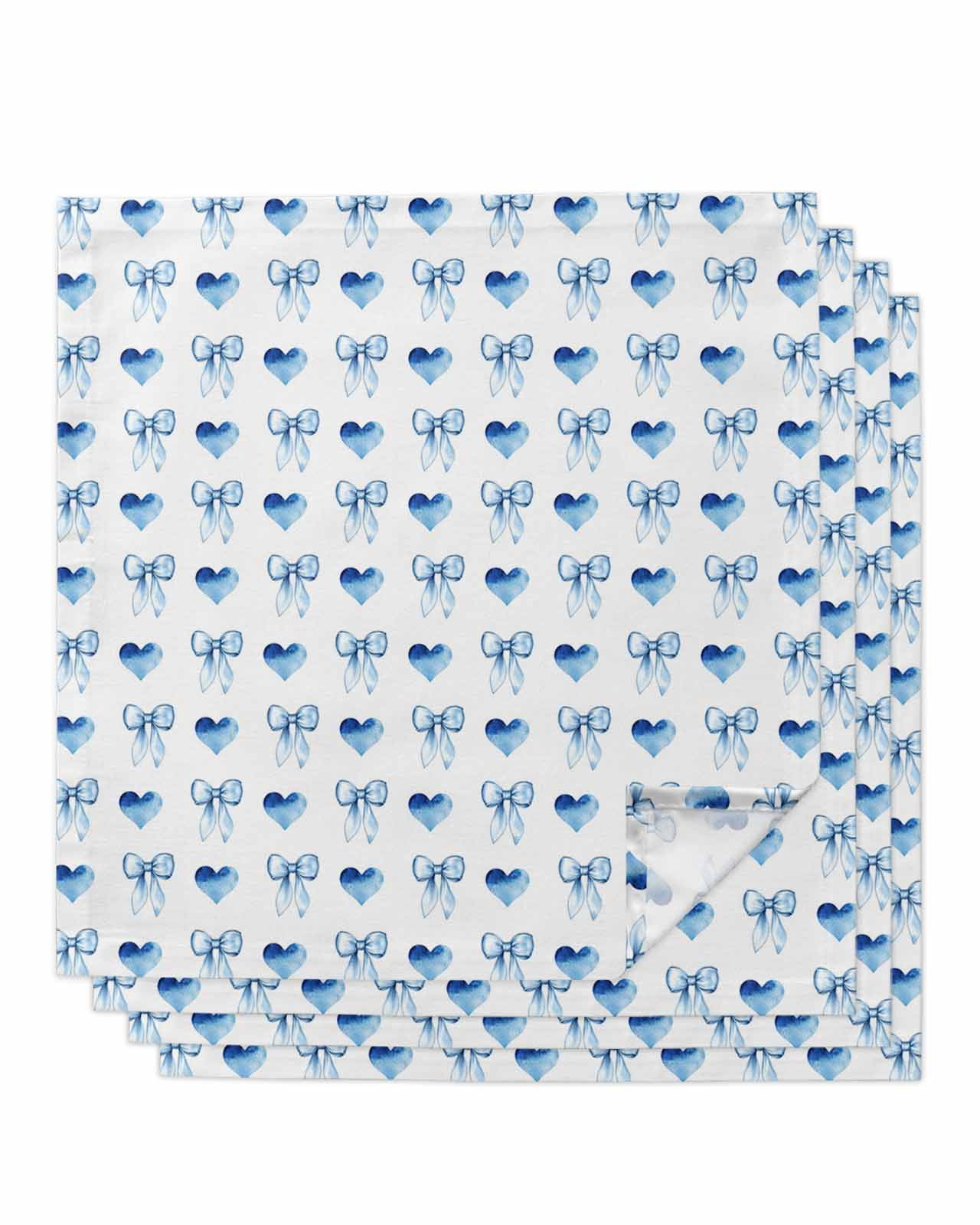 Blue Gradient Love Cloth Napkins Set of 4 Reusable Dinner Napkins ...