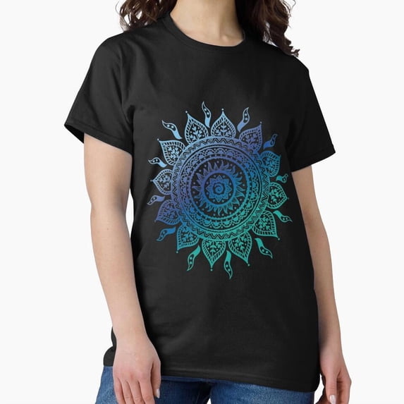 Blue Gradient Mandala H2986, Premium Unisex Tee – Extended Sizes Up to ...