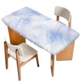 Blue Gradient Marble Fitted Rectangle Tablecloth 24" x 36" Golden Lines ...