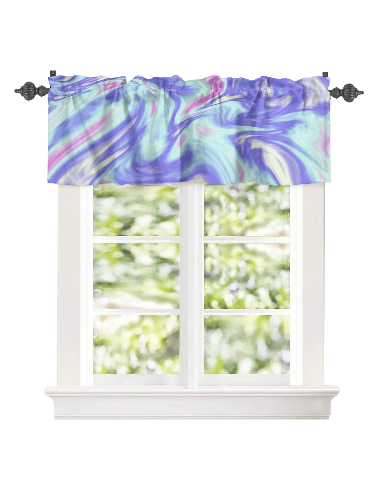 Blue Gradient Marble Texture Twist Paint Window Treatment Panel for ...