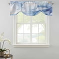 Blue Gradient Marble Tie Up Valances Curtain, Modern Abstract ...