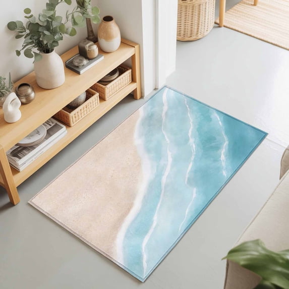 Blue Gradient Ocean Sea Wave Rectangle Area Rug 2x3ft,Living Room Rug ...