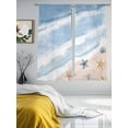 Blue Gradient Ocean Wave Chiffon Sheer Curtains 63 Inches Long Beach ...