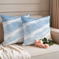 Blue Gradient Ocean Wave Waterproof Throw Pillow Covers Set of 2 Beach ...