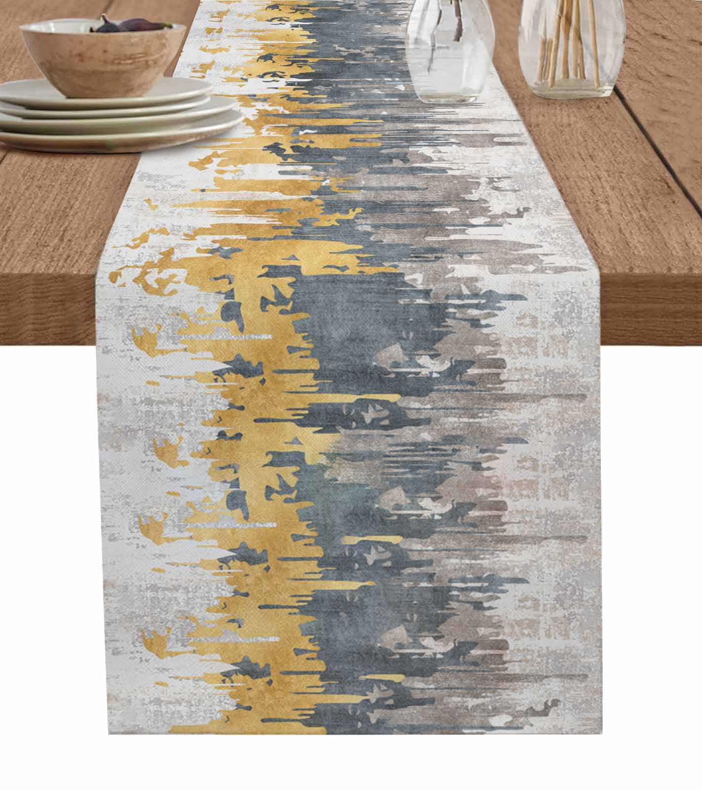 Blue Gradient Retro Country Style Table Runner Home Wedding Table Flag ...