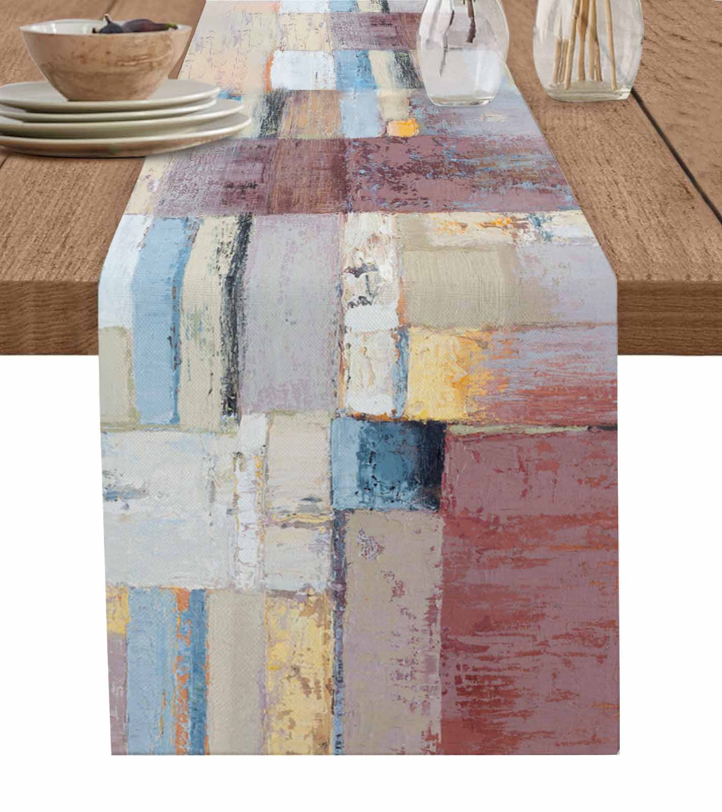 Blue Gradient Retro Country Style Table Runner Home Wedding Table Flag ...