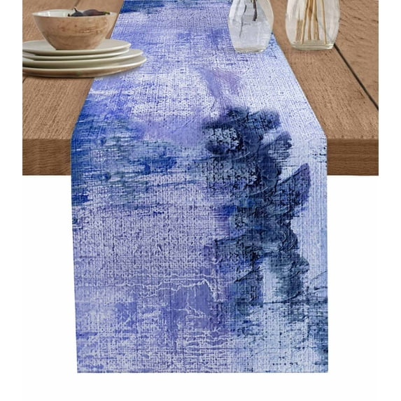 Blue Gradient Retro Country Style Table Runner Home Wedding Table Flag ...
