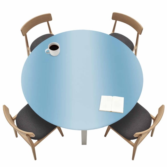 Blue Gradient Round Fitted Tablecloth Ombre Elastic Table Cloth ...