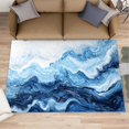 Blue Gradient Rug, Blue Marble Washable Rugs, Abstract Textured ...