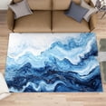 Blue Gradient Rug, Blue Marble Washable Rugs, Abstract Textured ...