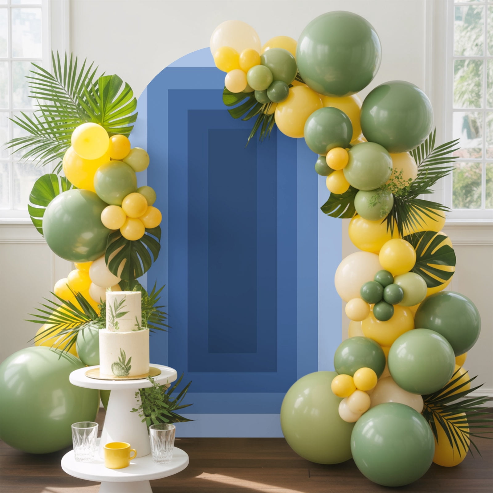 Blue Gradient Squares Arch Backdrop Cover, 6.6FT, Softness Layers Zen ...