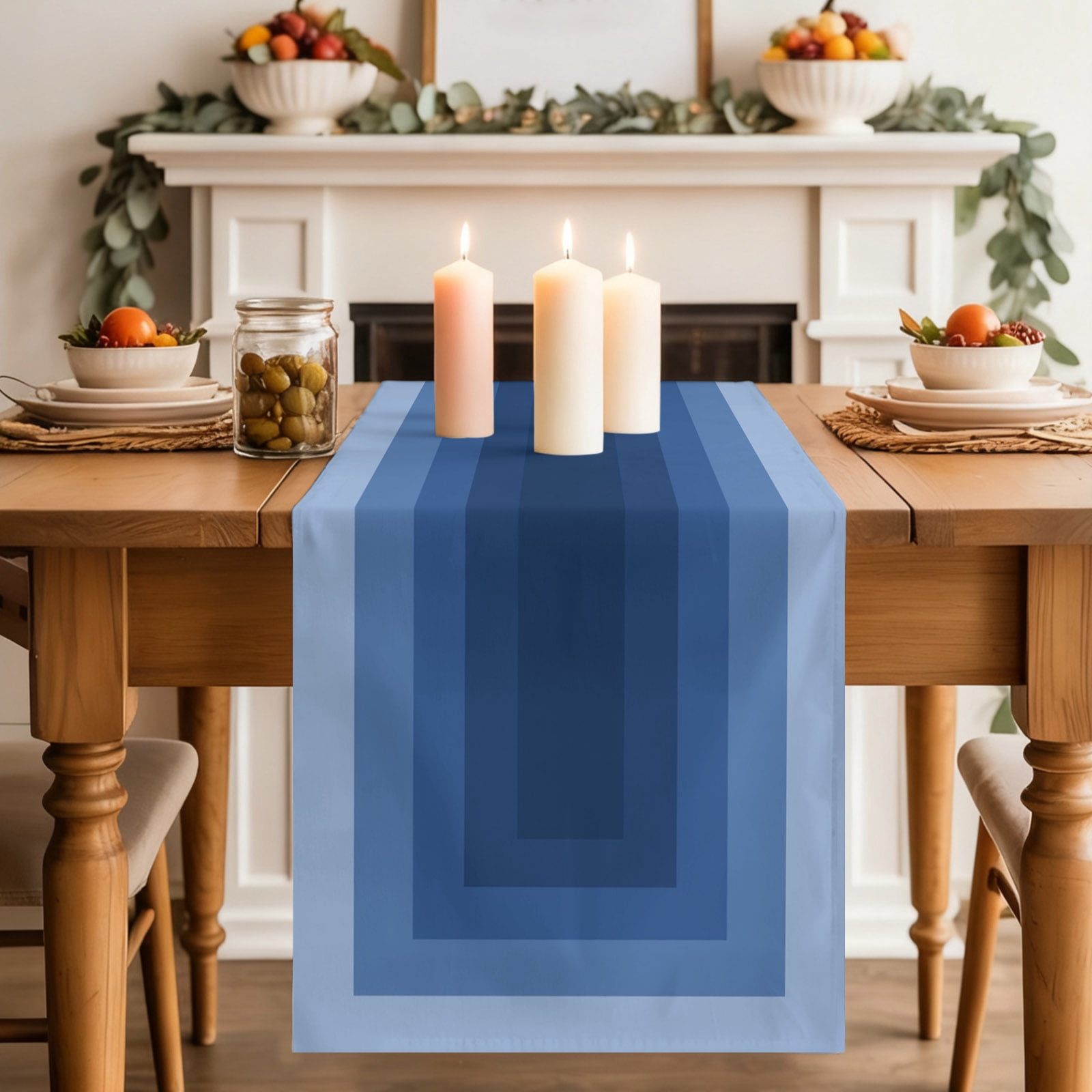 Blue Gradient Squares Table Runner 13x120 Inch Softness Layers Zen ...
