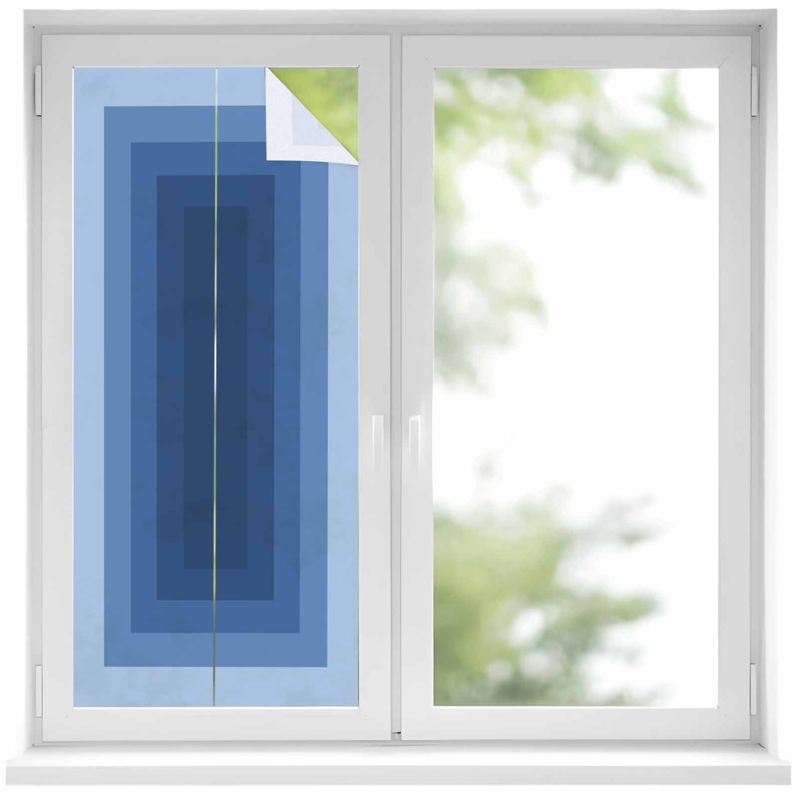 Blue Gradient Squares Window Privacy Film Softness Layers Zen Geometric ...