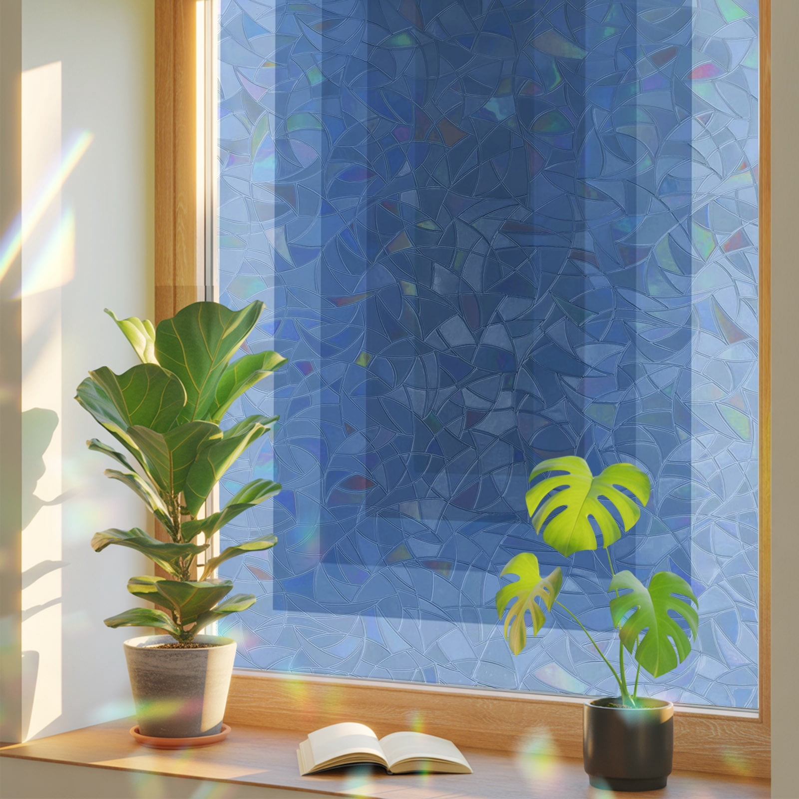 Blue Gradient Squares Window Privacy Film, Softness Layers Zen ...