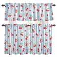 Blue Gradient Stripes Kitchen Curtains Set for Windows, Summer Red ...