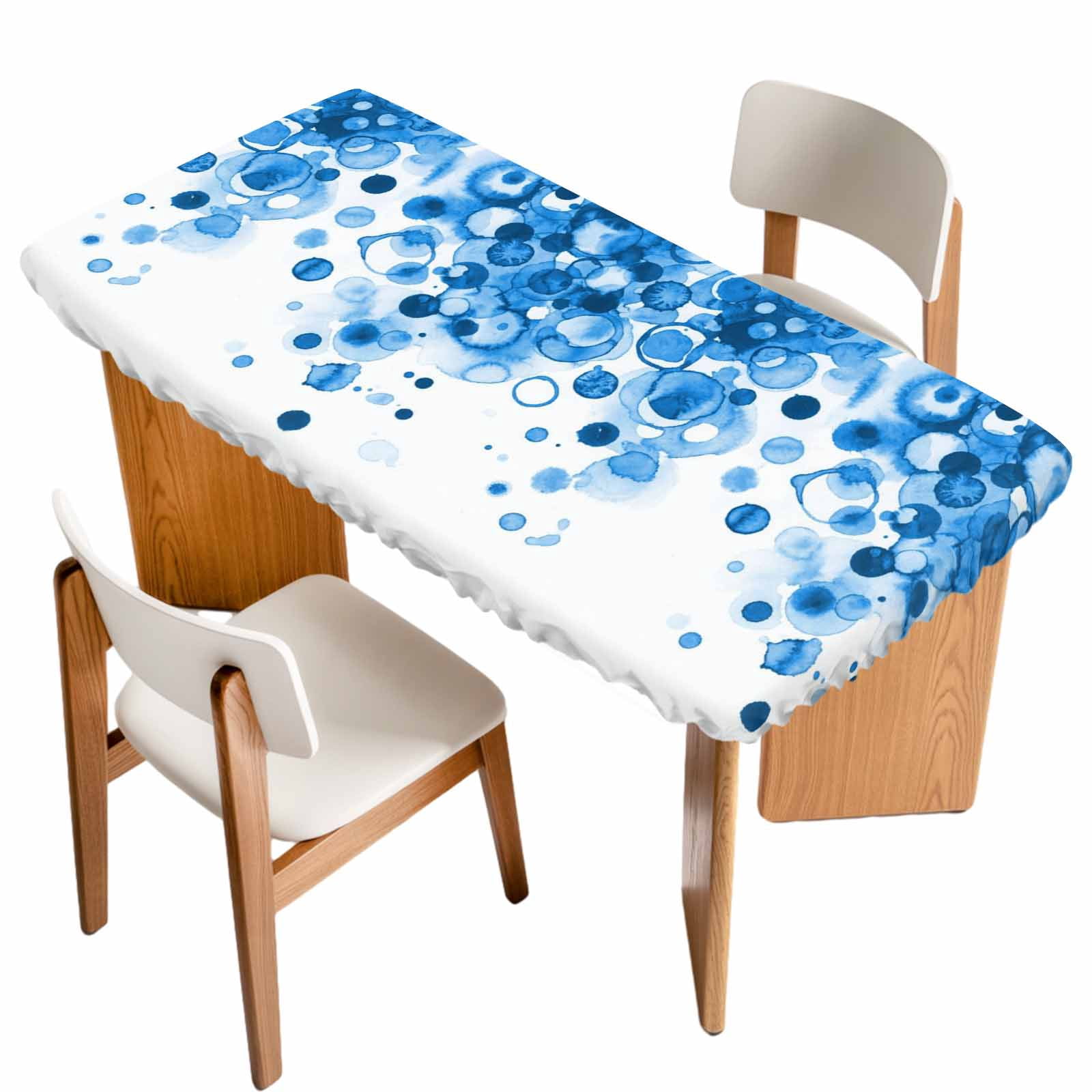 Blue Gradient Table Cloths for 4 Foot Rectangle Tables, Abstract Polka ...