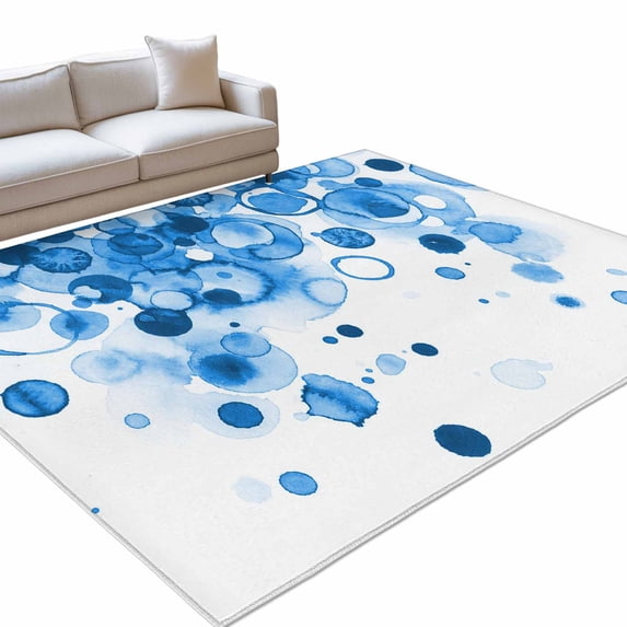 Blue Gradient Washable Rug 2.7x5 Area Rug for Living Room Bedroom Non ...