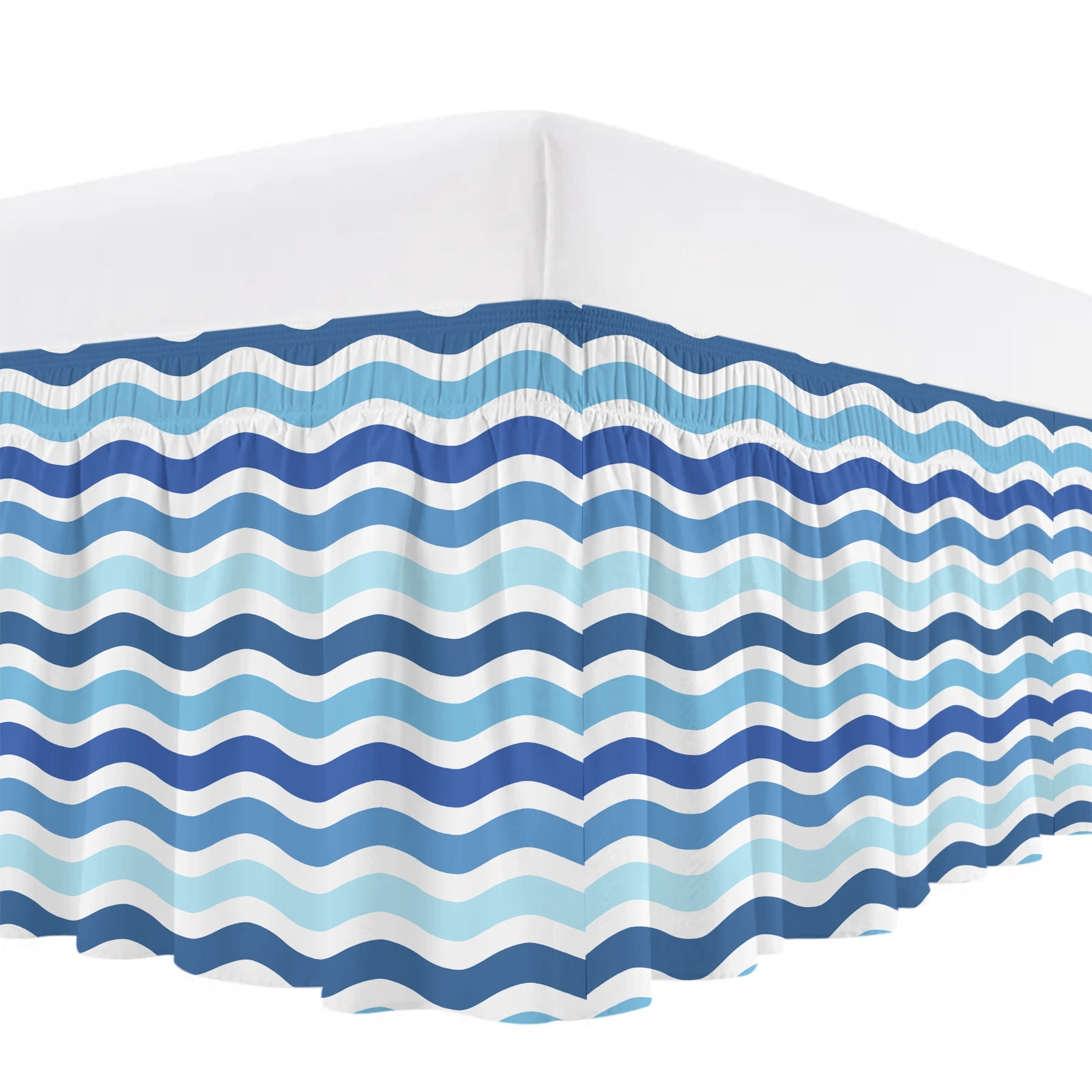 Blue Gradient Water Ripple Bed Skirt Bed Skirts King Size 16 Inch Drop ...