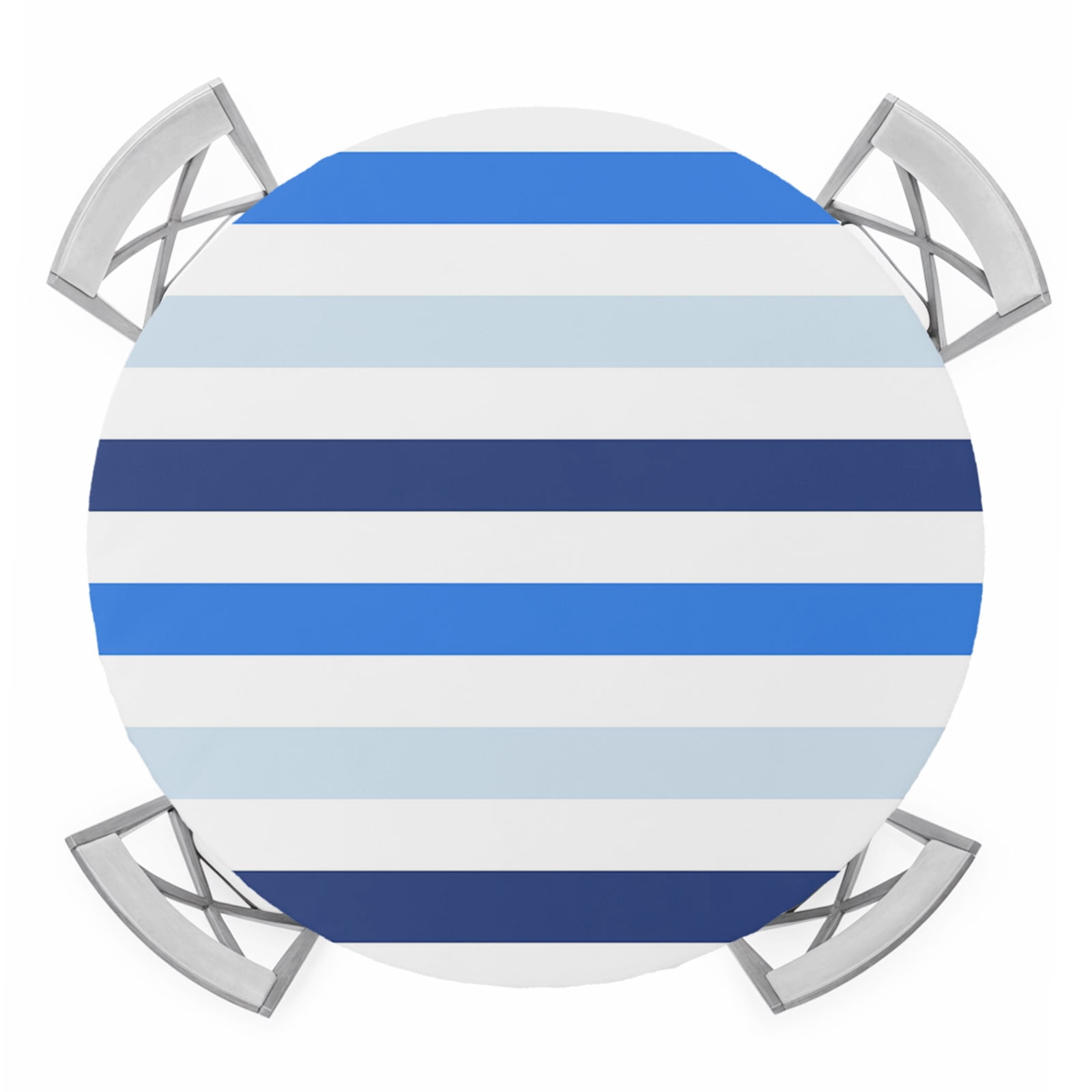 Blue Gradient White Striped Round Table Cover, Modern Minimalist ...