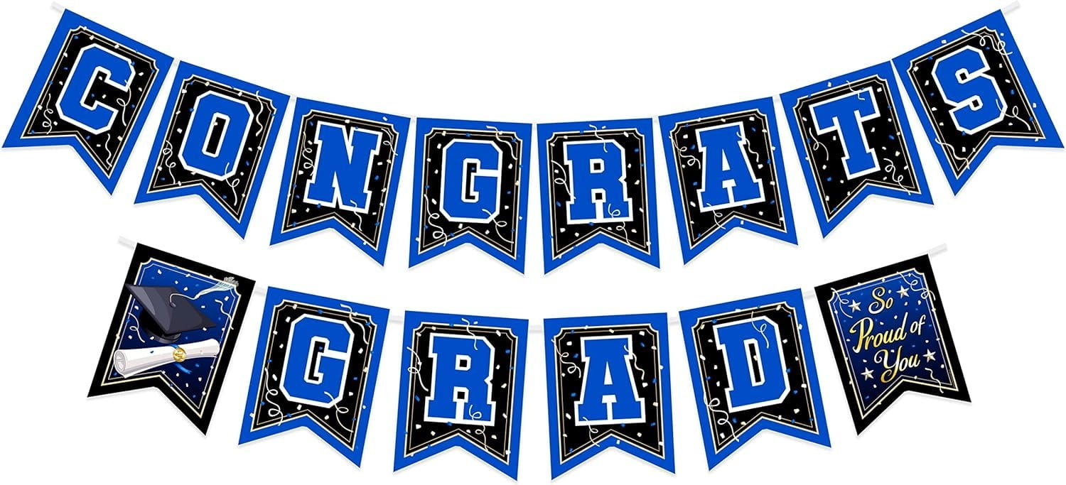 Blue Graduation Banner - Blue Graduation Party Decorations - Walmart.com