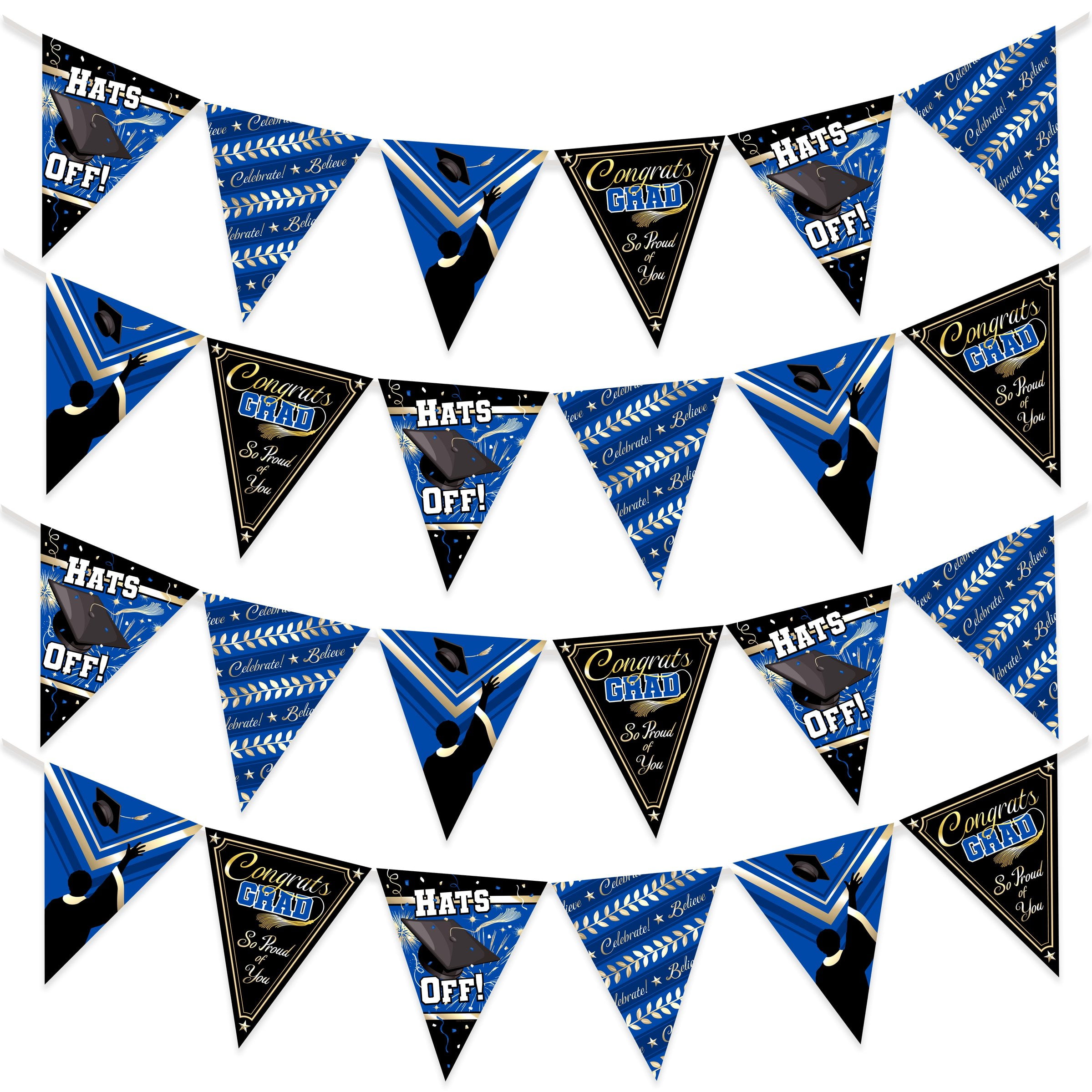 Blue Graduation Banner Pennant 1 Pack - Blue Graduation Party ...