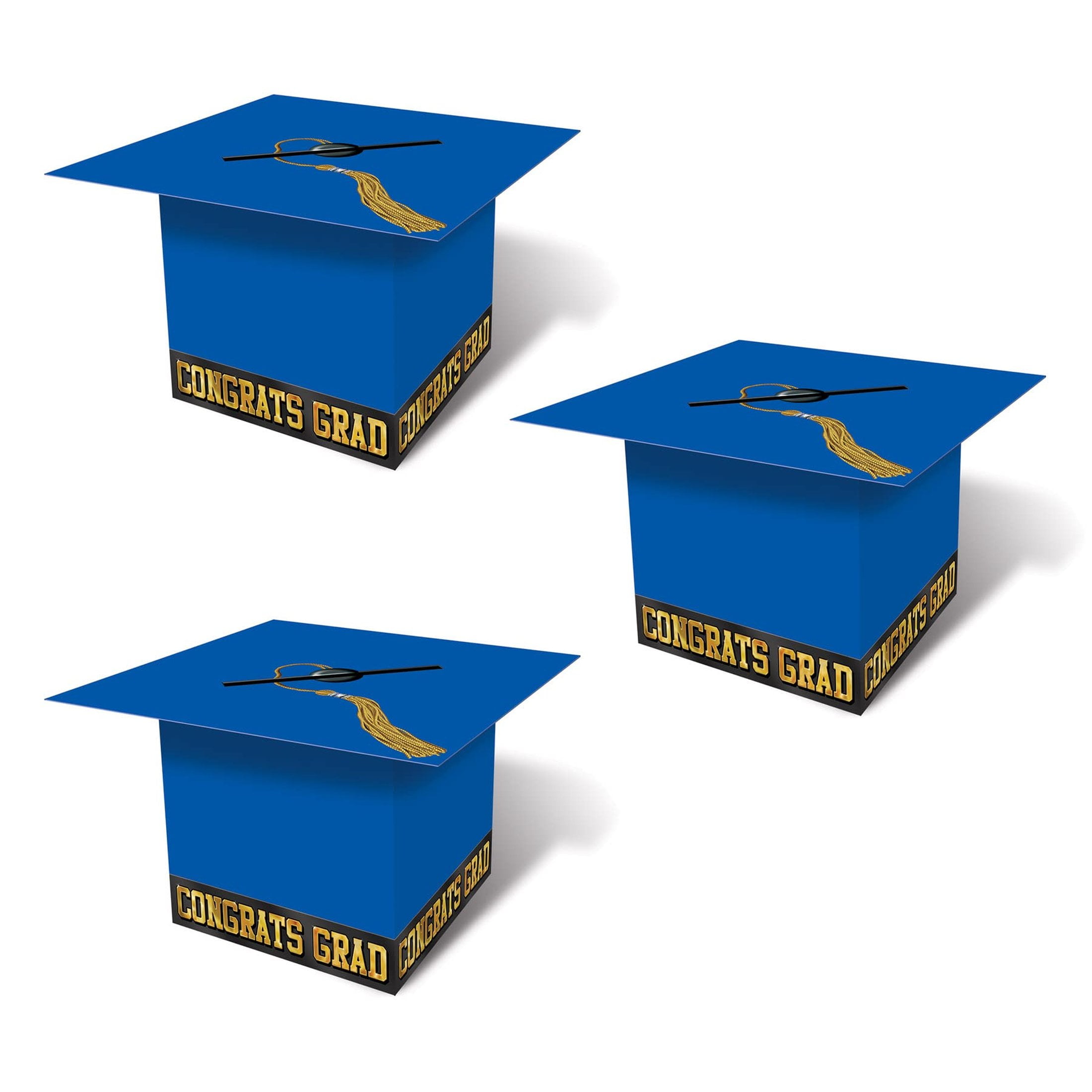 Blue Graduation Cap Card Box Set for Celebratory Events - 3 Piece ...