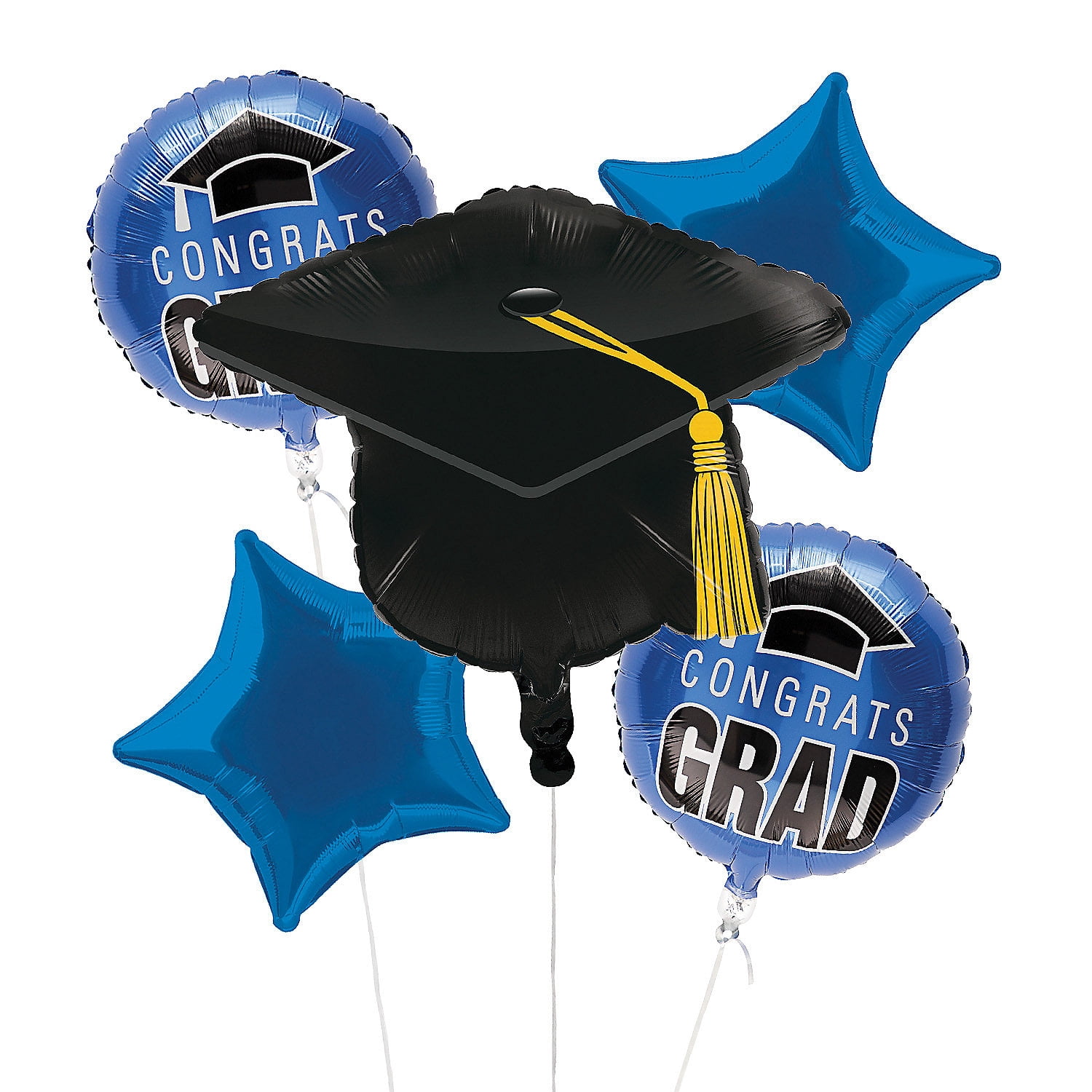 Blue Graduation Congrats Grad Balloon Bouquet Kit 14 Pieces - Walmart.com