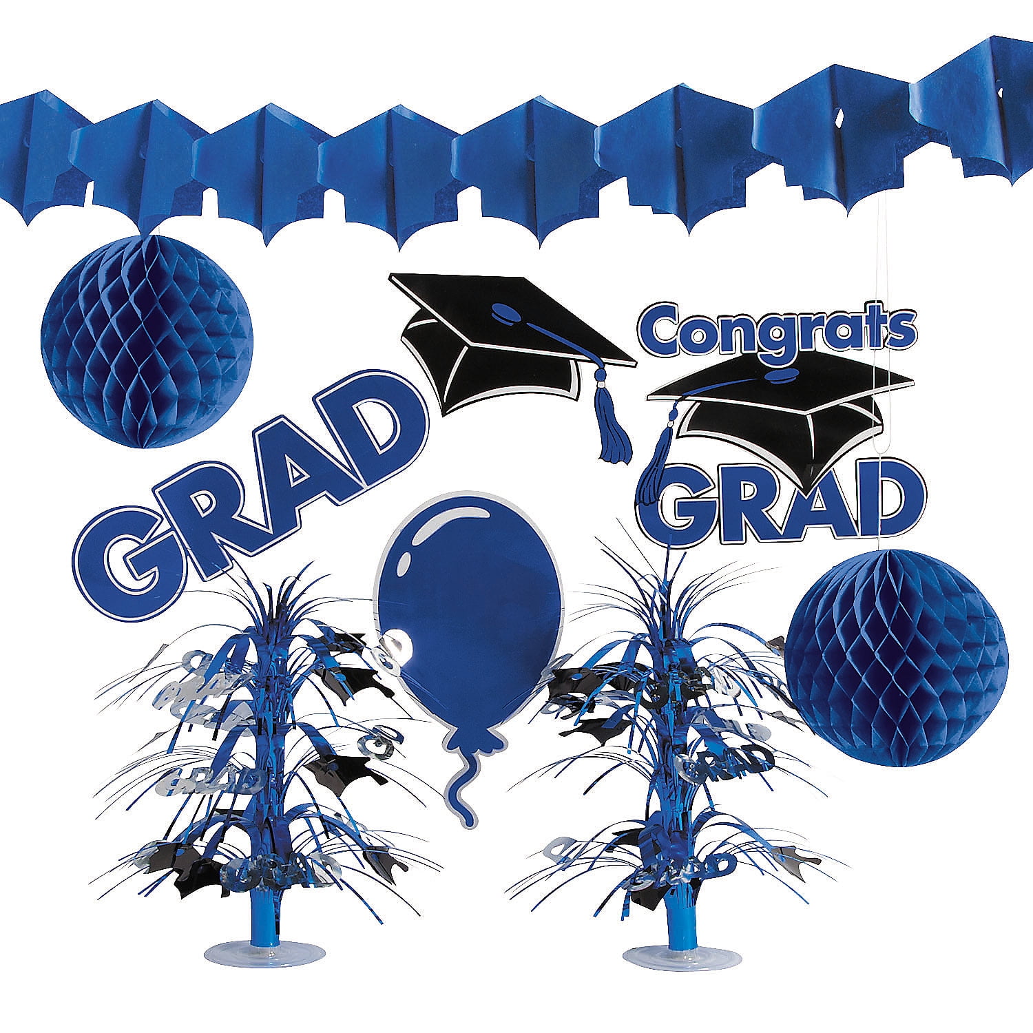Blue Graduation Decorating Kit - Party Decor - 9 Pieces - Walmart.com