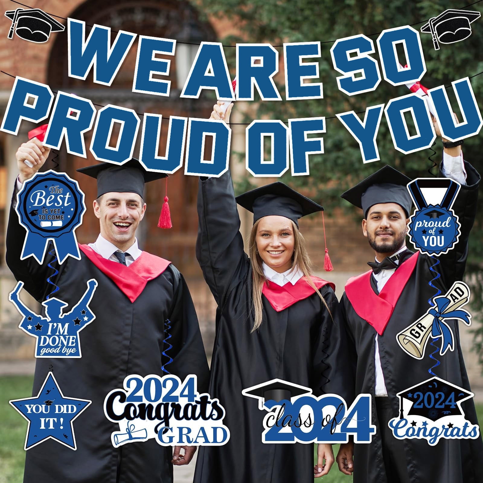 Blue Graduation Decorations 2024, We are So Proud of You Graduation ...