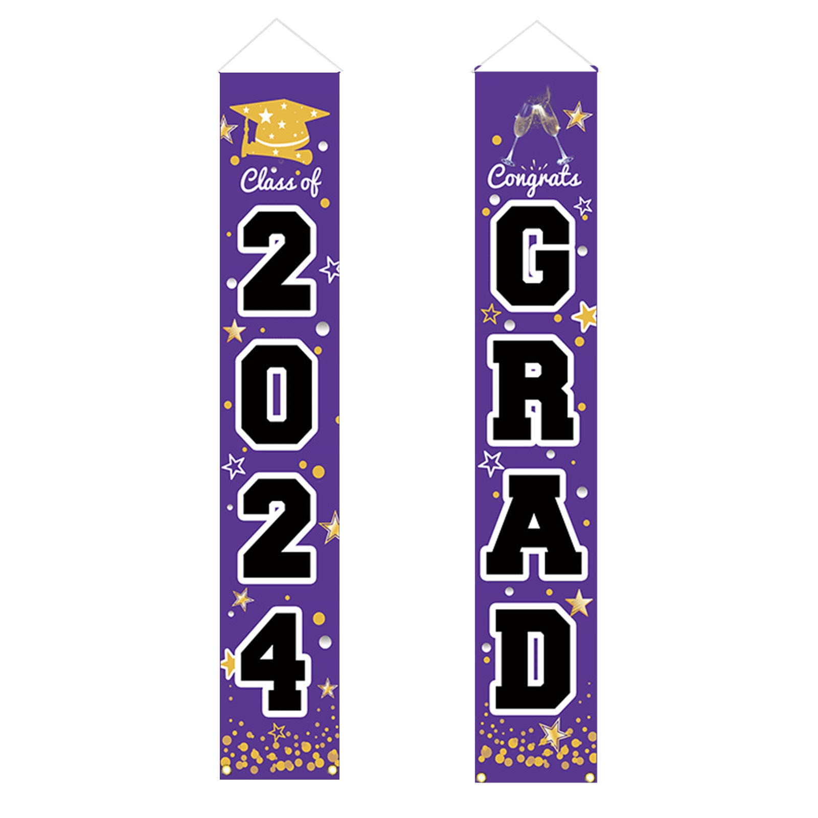 Blue Graduation Decorations Class Of 2024 Congrats Grad Porch Banner ...