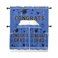 Blue Graduation Kitchen Curtains Set for Windows 3 Piece Cafe Curtains ...