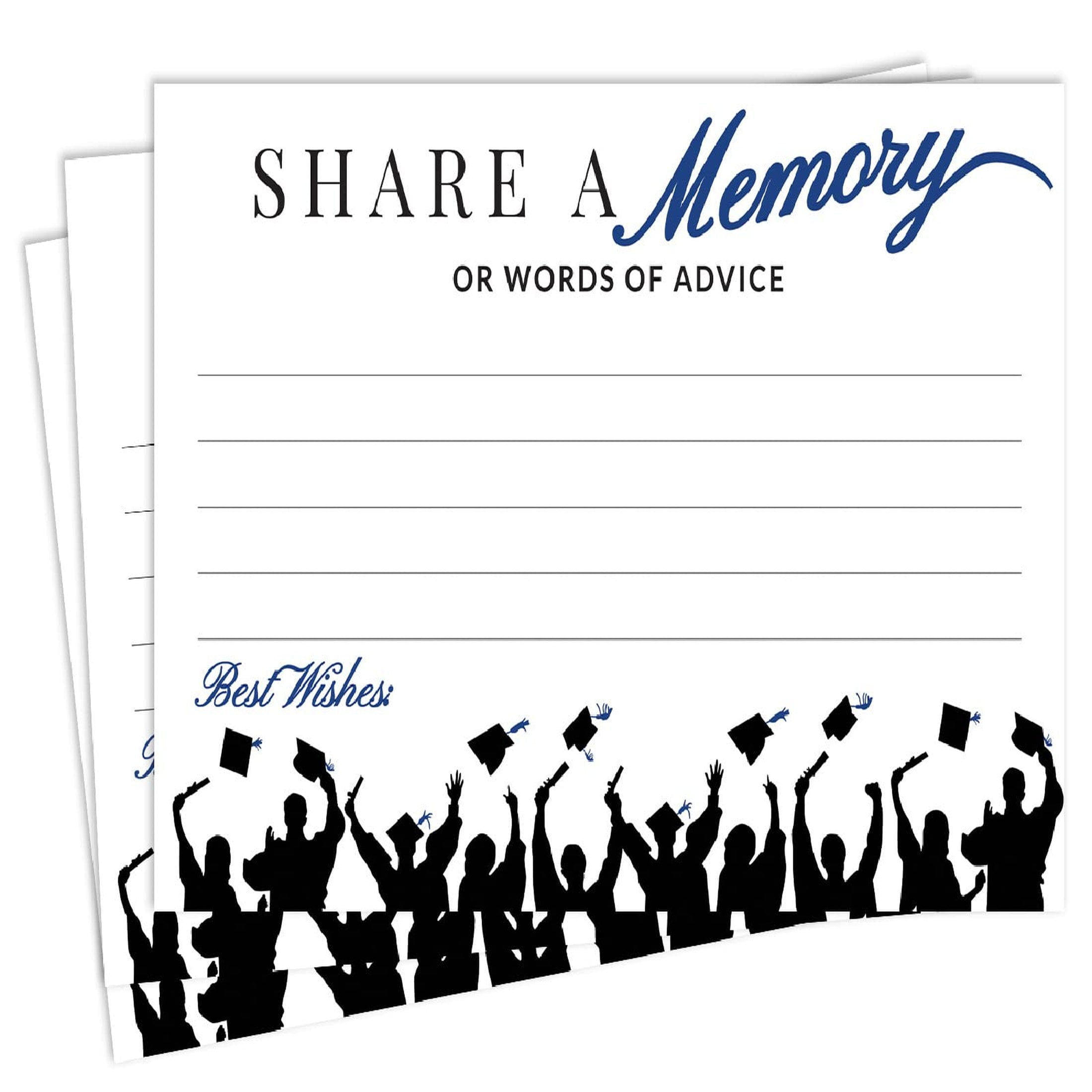Blue Graduation Memory Cards - Share Advice and Memories for College ...