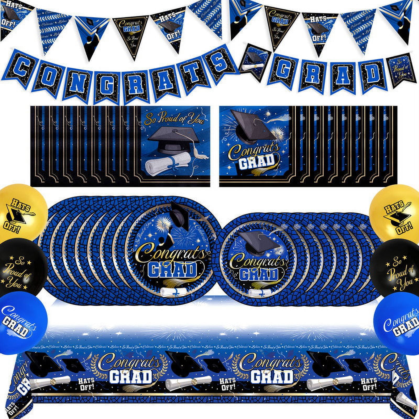 Blue Graduation Party Supplies Complete Set for 24 Guests - Walmart.com