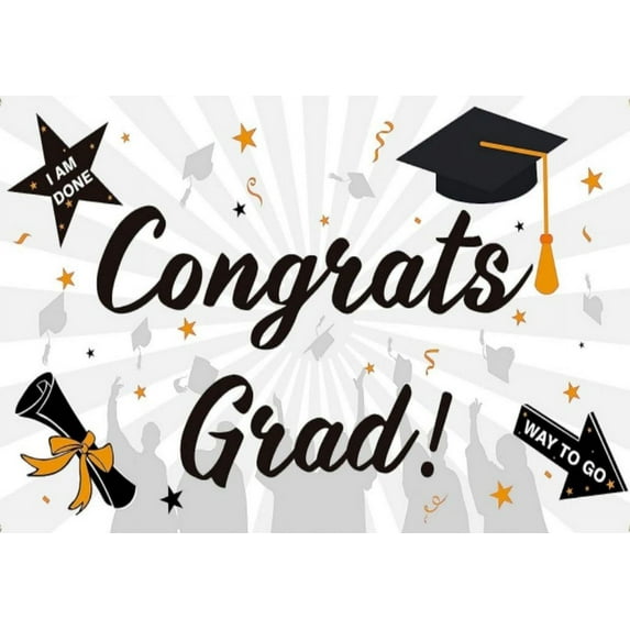 Blue Graduation Party rations Backdrop for School Photography ...