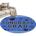 Blue Graduation Round Rug 4ft Washable Circle Entryway Rugs Non Slip ...