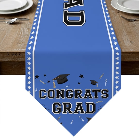 Blue Graduation Table Runner Linen Burlap Table Runner 90 Inches Long ...