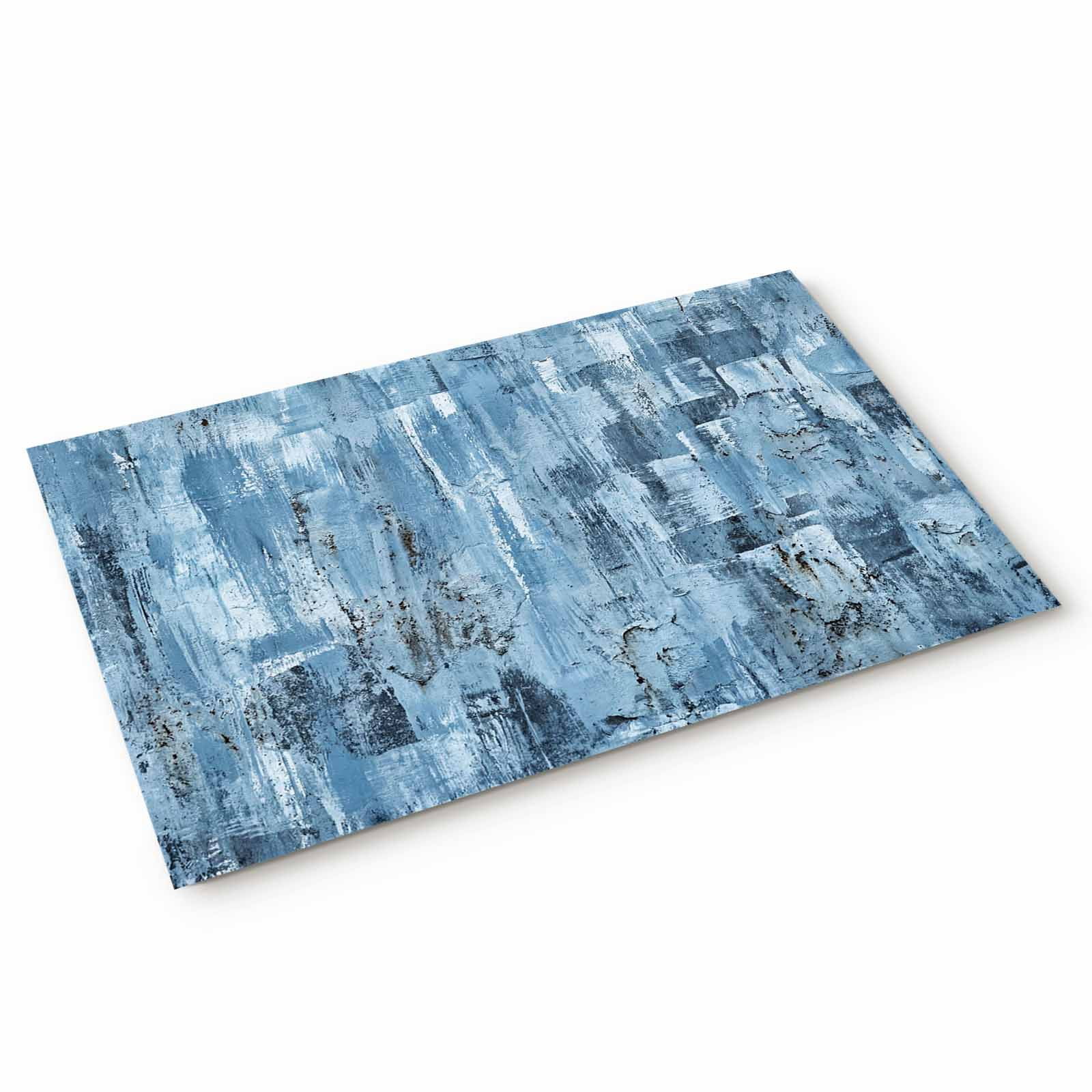Blue Graffiti Art Door Mat Abstract Distressed Ombre Painting Texture ...