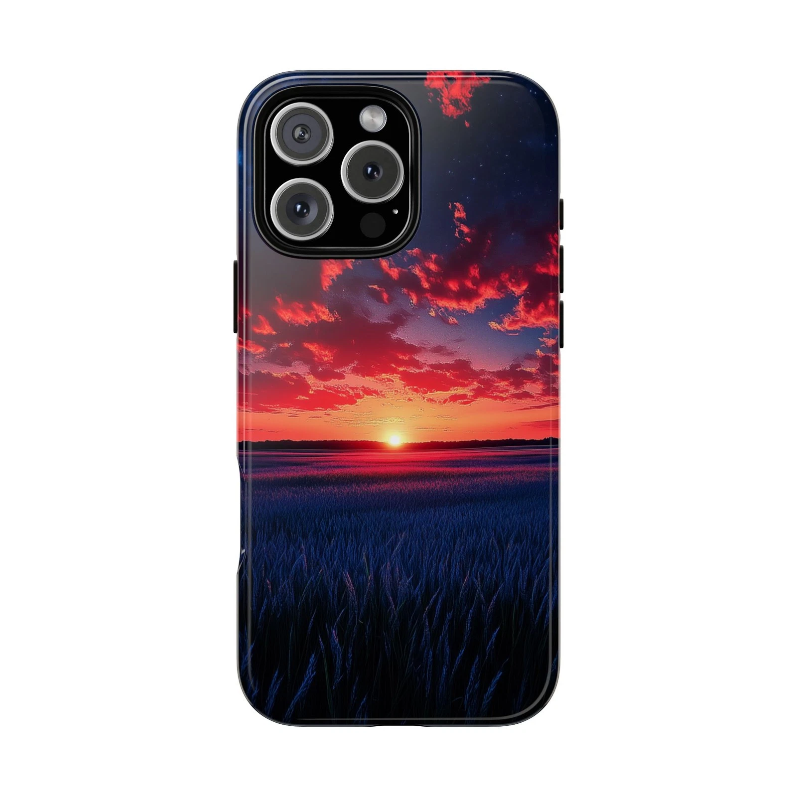 Blue Grass Field Sunset Clouds Protective Case for iPhone 11 up to 17 Pro Max - Walmart.com