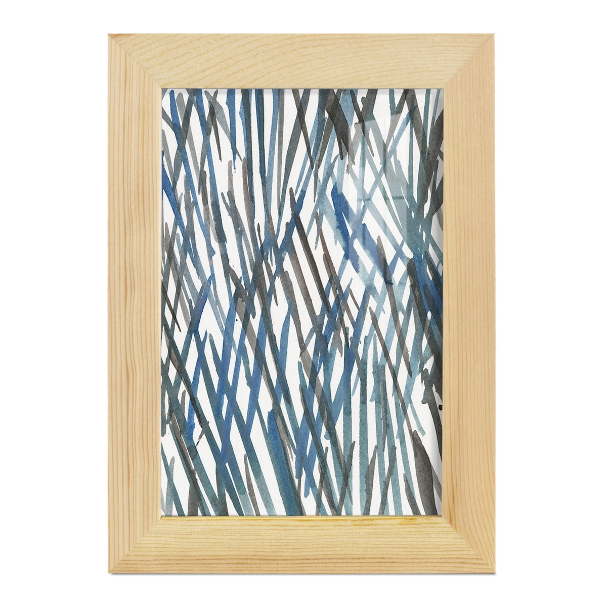 Blue Grass II - Framed Print w/glass - Natural Wood - Walmart.com