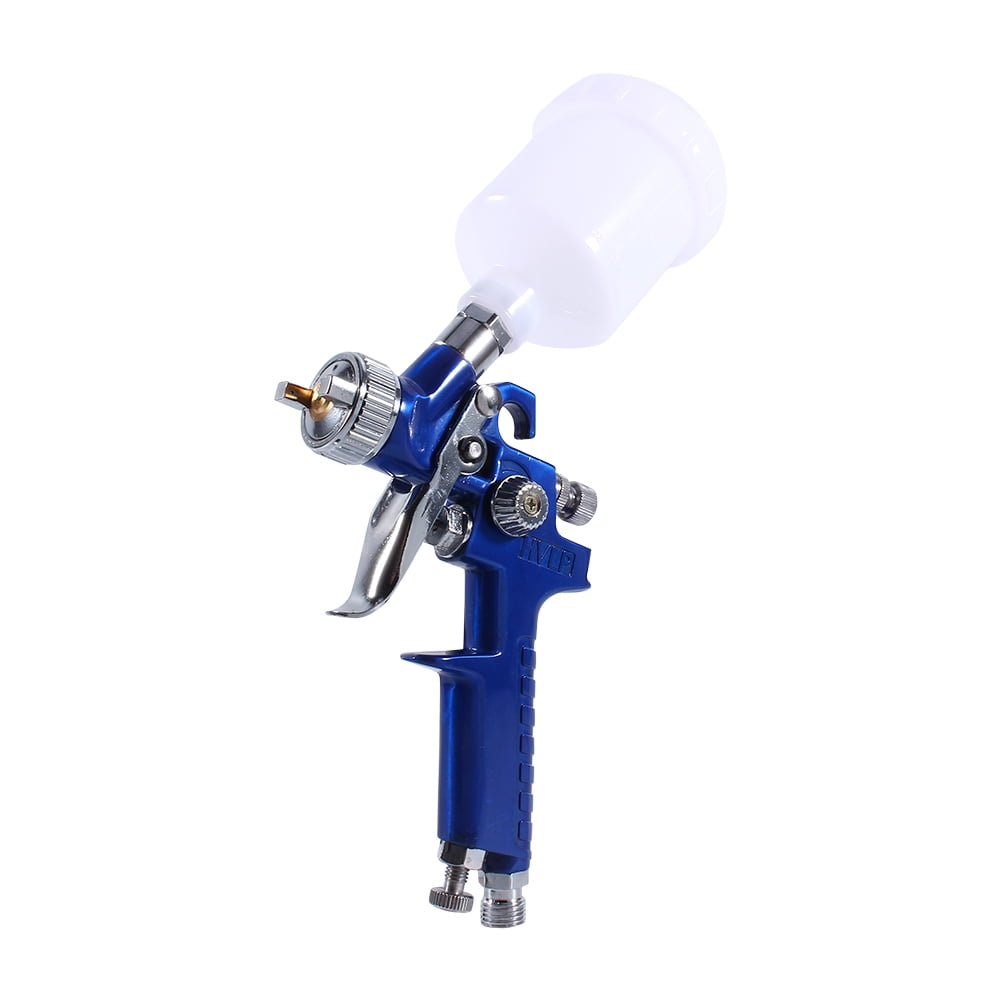 Blue Gravity Feed HVLP Mini Air Paint Spray Gun Low Pressure 0.8mm ...