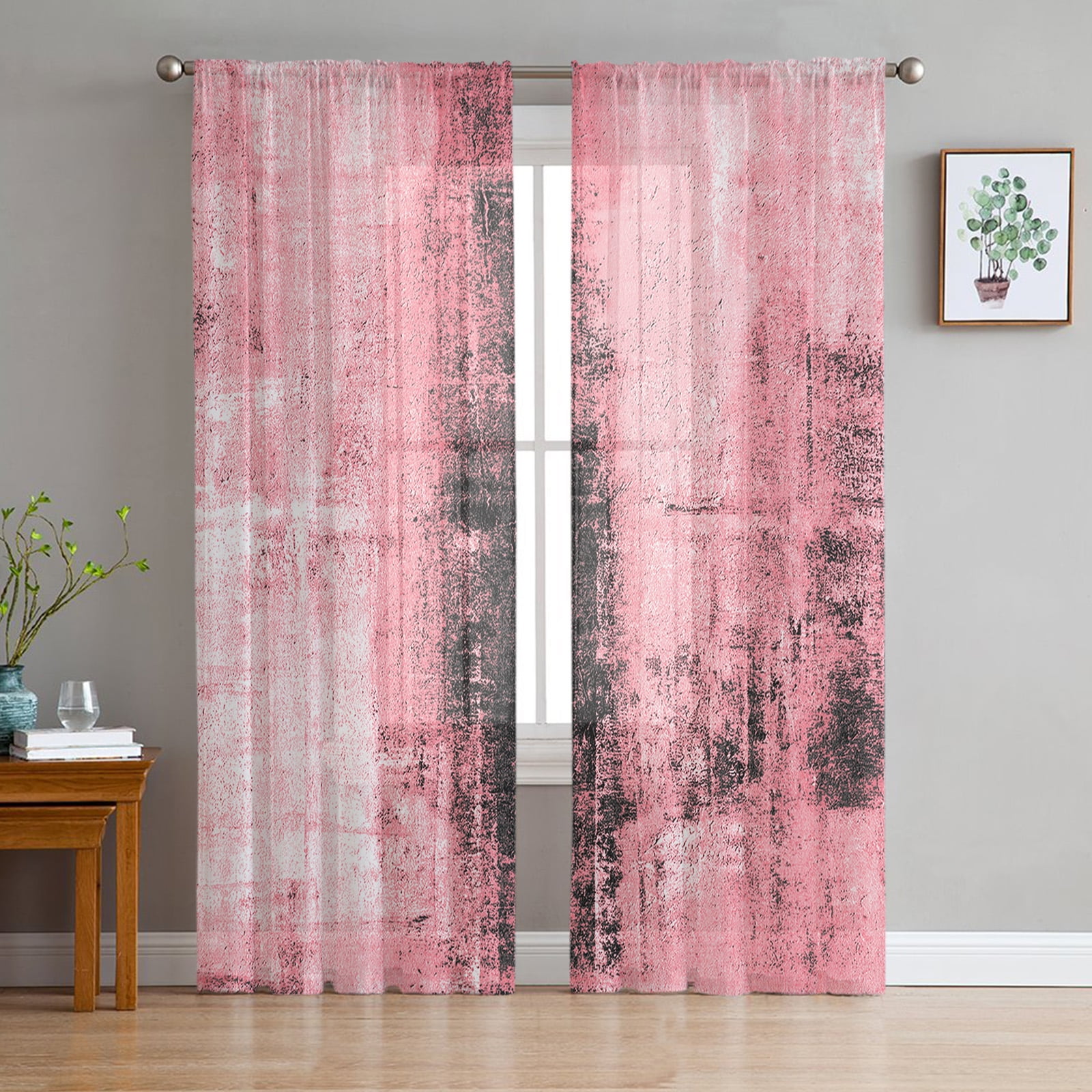 Blue Gray Abstract Art Texture TextureTulle Curtains ration Modern ...