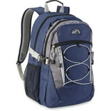 Blue Gray Backpack with Laptop Pocket & Bungee School Travel Pack ...