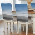 Blue Gray Chair Back Covers, Vintage Farmhouse Gradient Wooden Grain ...