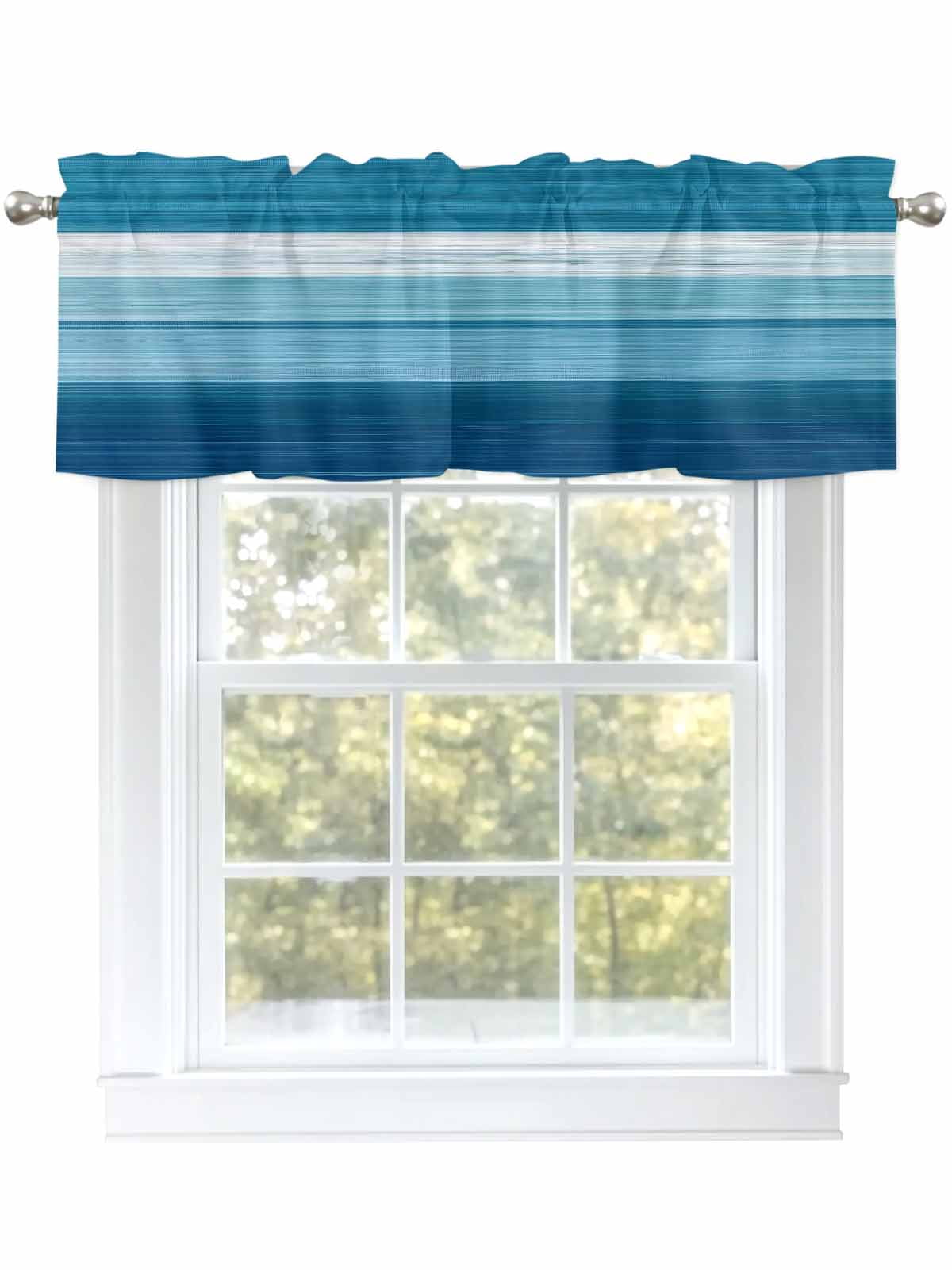 Blue Gray Curtain Valances for Windows, Abstract Gradient Window ...