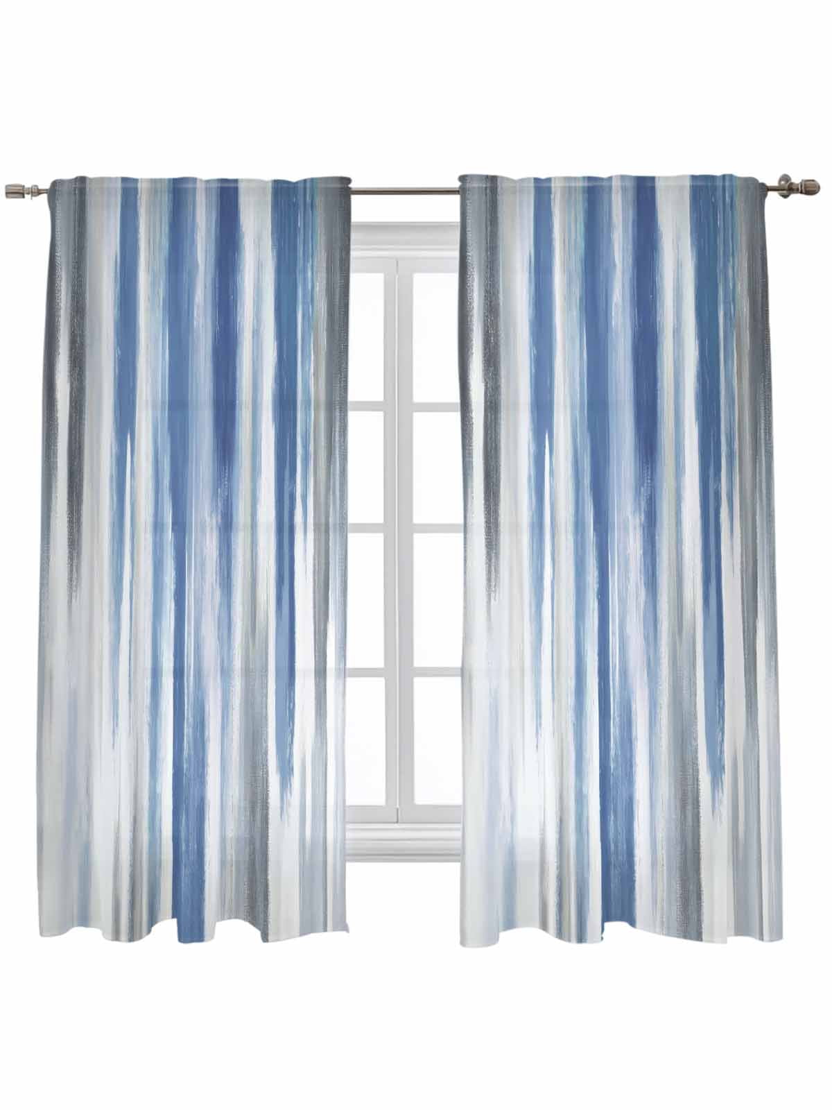 Blue Gray Curtains 72 Inch Length,Sheer Curtains for Bedroom Living ...