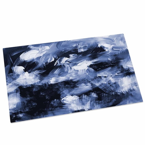 Blue Gray Door Mat 16x24 Inch Abstract Modern Retro Polypropylene ...